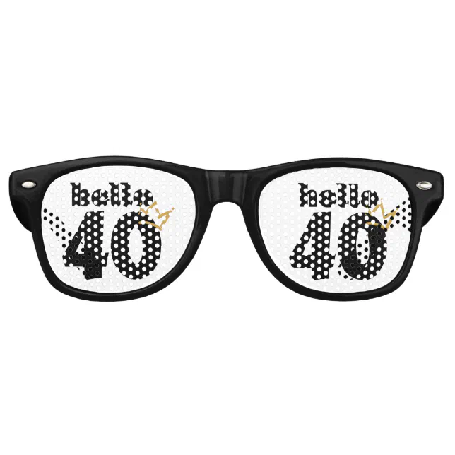 Hello 40 Birthday Crown Retro Sunglasses | Zazzle