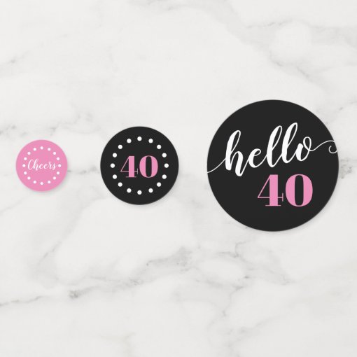 Hello 40 | Milestone Birthday Custom Party Confetti | Zazzle