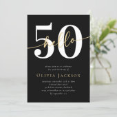 Hello 50 Fiftieth Birthday Party Invitation | Zazzle