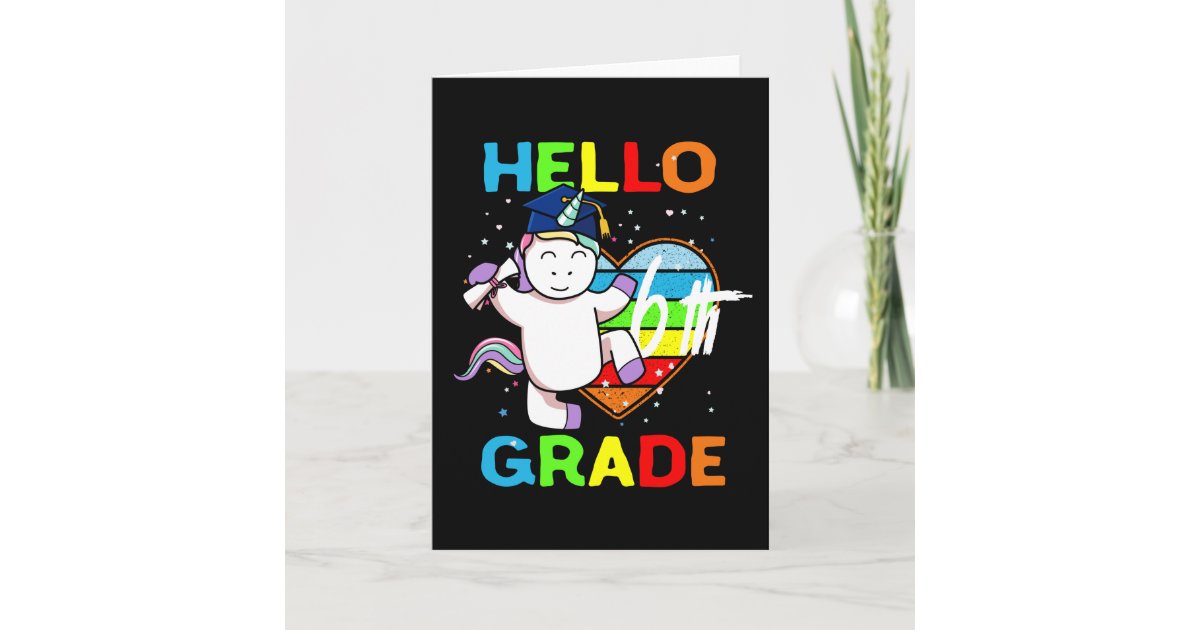 Hello 6th Grade|Back To School Hello 6th Grade Card | Zazzle