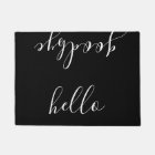 Hello Calligraphy Script Modern Burgundy Doormat | Zazzle.com