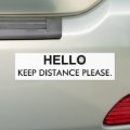 Hello and Keep Distance Word Bumper Sticker | Zazzle