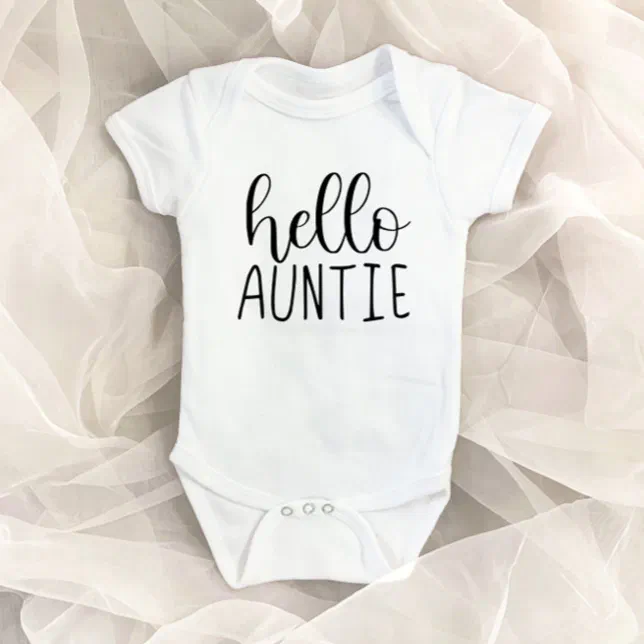 Hello Auntie Pregnancy Announcement Aunt Baby Bodysuit | Zazzle
