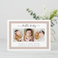 Hello Baby 3 Photo Script Birth Announcement | Zazzle