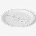 Hello Baby Blue Script Minimalist Baby Shower Paper Plates | Zazzle