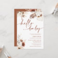 Hello Baby Invitation Earthy Pampas Baby Shower | Zazzle