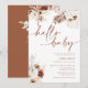 Hello Baby Invitation Earthy Pampas Baby Shower | Zazzle