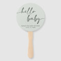 Hello Baby Minimalist Baby Shower Hand Fan | Zazzle