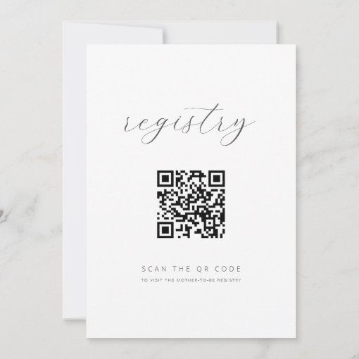 Hello Baby Modern Minimal QR Code Baby Shower Invitation | Zazzle