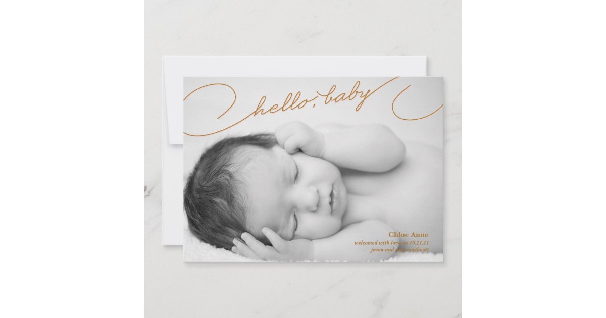 Hello Baby - Newborn Birth Announcement | Zazzle