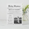 Hello Baby Newspaper Photo Baby Shower Invitation | Zazzle