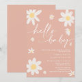 Hello Baby Pink Daisy Baby Shower Invitation | Zazzle