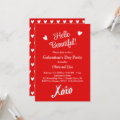 Hello Beautiful! Red XOXO Galentine's Day Party Invitation | Zazzle