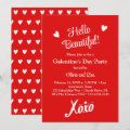 Hello Beautiful! Red XOXO Galentine's Day Party Invitation | Zazzle