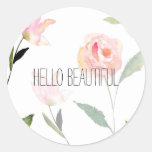 Hello Beautiful Watercolor Floral Fabric | Zazzle.com