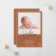 Hello boho script heart photo cute baby birth announcement | Zazzle