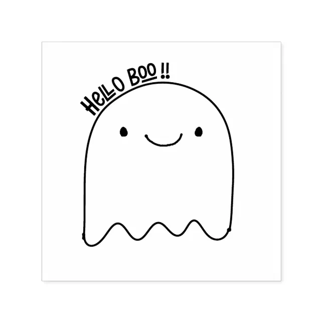 Hello Boo - Cute Halloween Ghost Self-inking Stamp | Zazzle