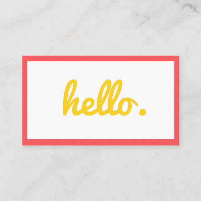 HELLO | bright colorful Business Card | Zazzle