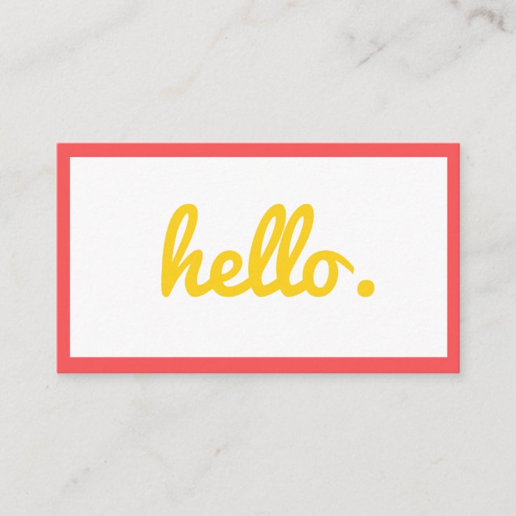 HELLO | bright colorful Business Card | Zazzle