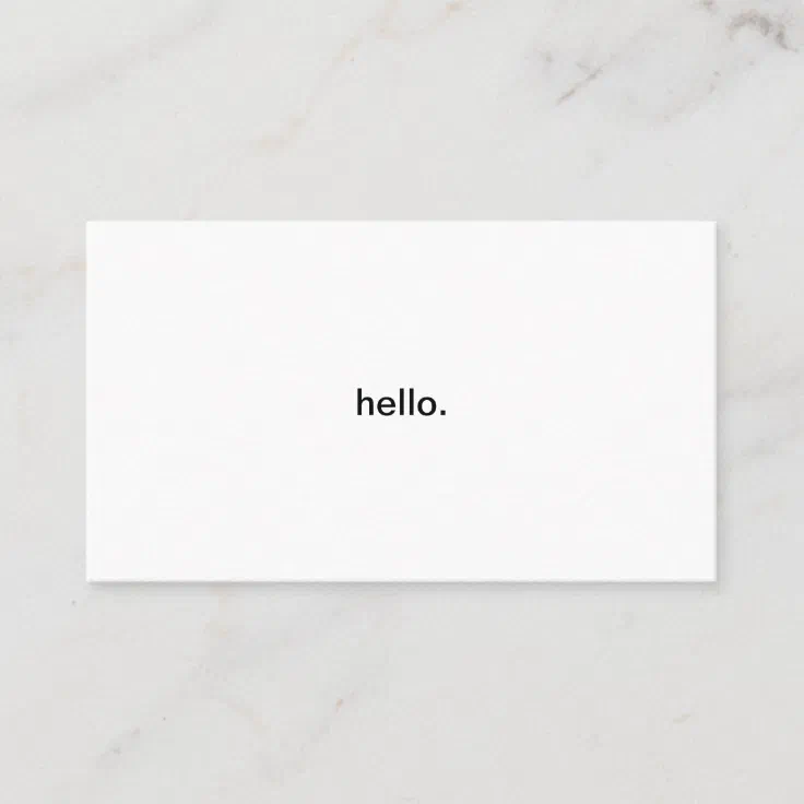 Hello Business Card | Zazzle