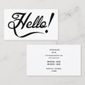 Hello Business Card | Zazzle