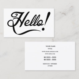 Hello Business Card | Zazzle