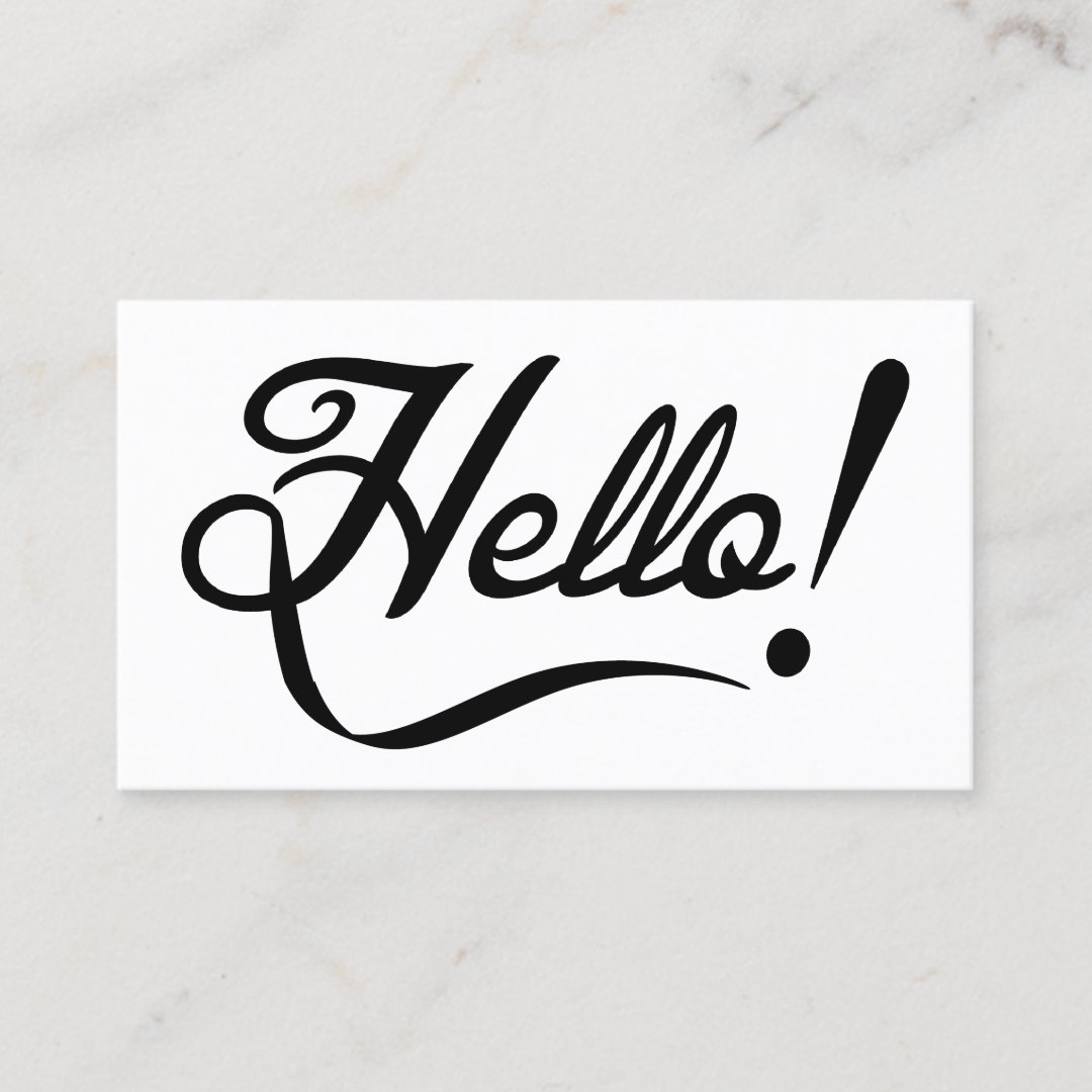 Hello Business Card | Zazzle