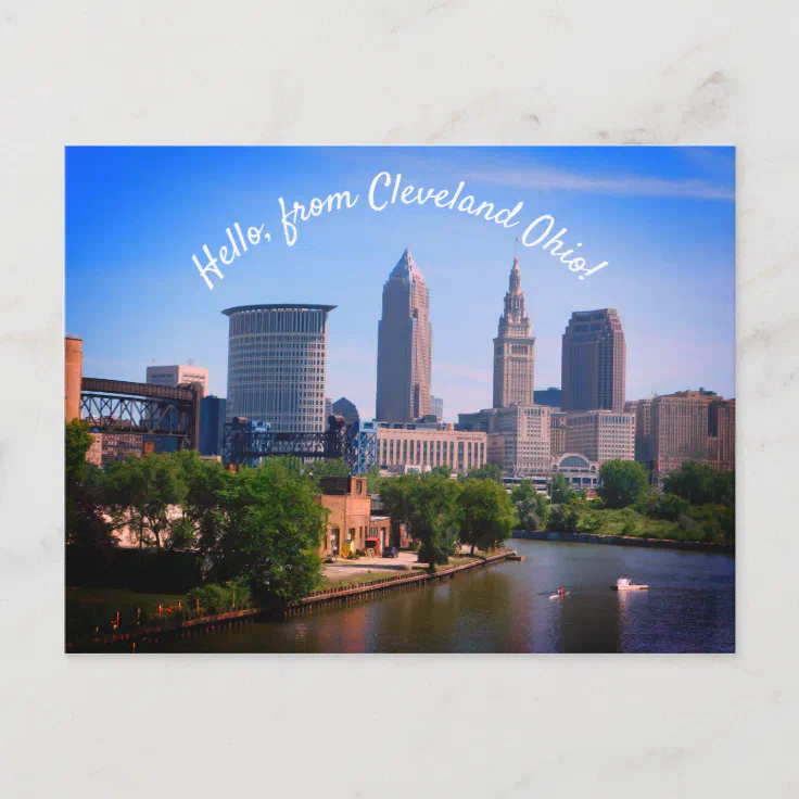 Hello Cleveland Scenic River Postcard | Zazzle