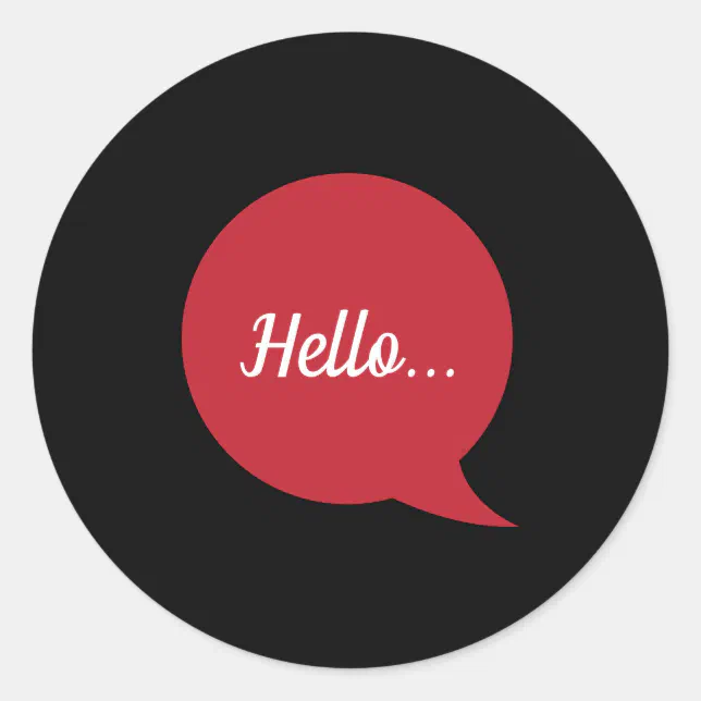 Hello custom Text Round Sticker, Glossy, Small, Classic Round Sticker ...