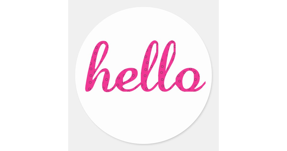 Hello Cute Colorful Hello Gifts Classic Round Sticker | Zazzle