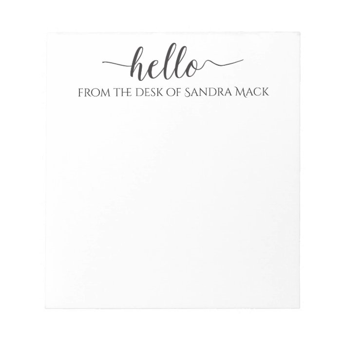 Hello Cute Retro Typography Hello Notepad | Zazzle.com