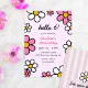 Hello Cutie Cartoon Daisies Pink Birthday Party Invitation | Zazzle