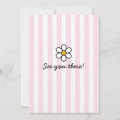 Hello Cutie Cartoon Daisies Pink Birthday Party Invitation | Zazzle