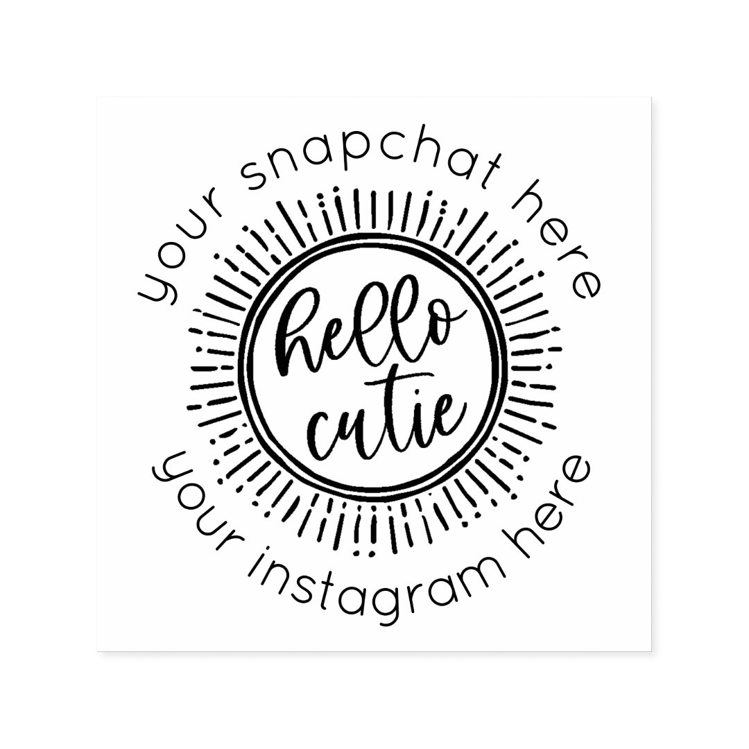 Hello Cutie Party Stamp Social Media Info Stamp | Zazzle