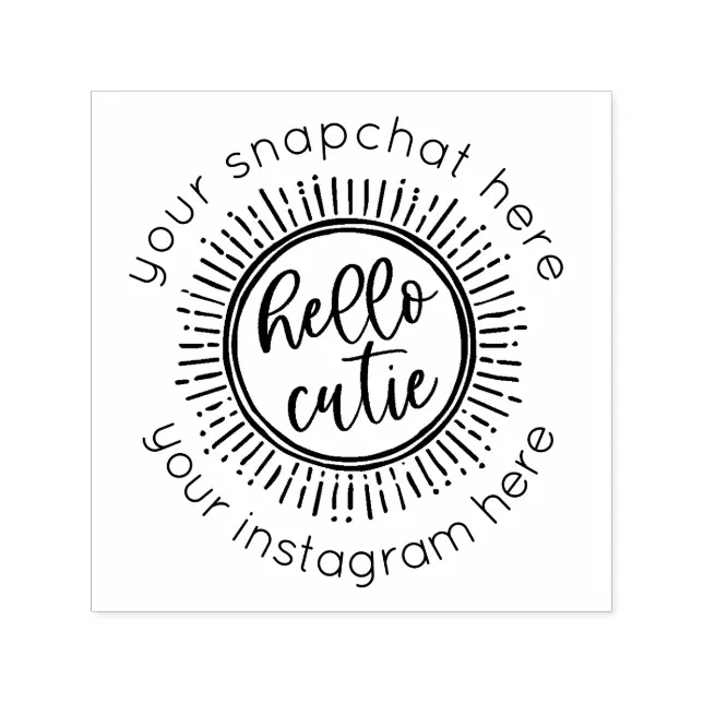 Hello Cutie Party Stamp Social Media Info Stamp | Zazzle