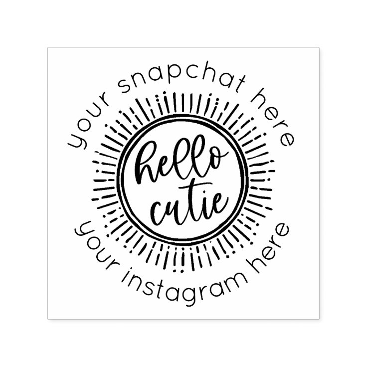 Hello Cutie Party Stamp Social Media Info Stamp | Zazzle
