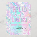Hello Double Digits Tie Dye Neon 10th Birthday Invitation | Zazzle