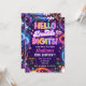 Hello Double Digits Tween Neon Glow Girl Birthday Invitation | Zazzle