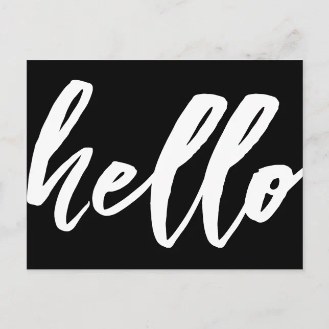 Hello | Fancy Script Postcard | Zazzle