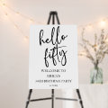 Hello Fifty 50th Birthday Party Welcome Sign | Zazzle