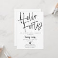 Hello Forty 40th Birthday Invitation | Zazzle