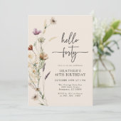 Hello Forty Boho Birthday Invitation | Zazzle