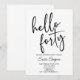 Hello Forty Minimal Elegant 40th Birthday Party Invitation | Zazzle