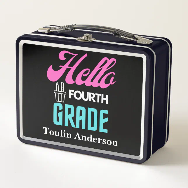 Hello Fourth Grade, Back To School Metal Lunch Box | Zazzle