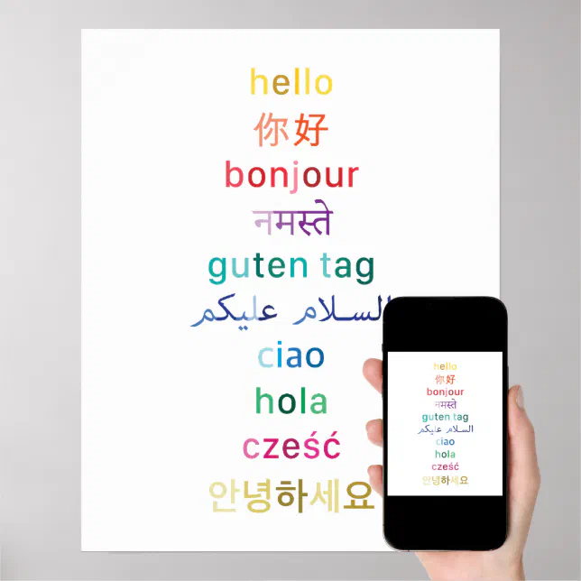 "Hello" from around the world - 16x20 Poster | Zazzle
