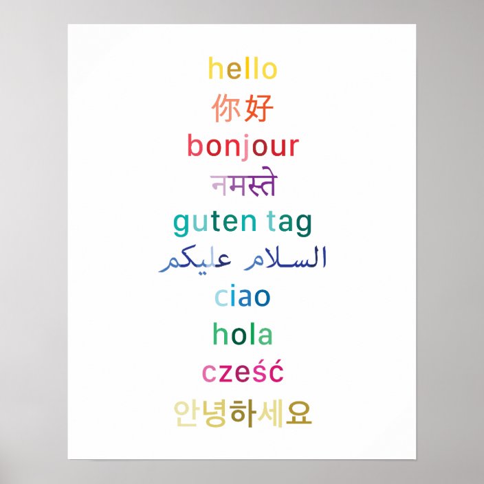 "Hello" from around the world - 16x20 Poster | Zazzle.com
