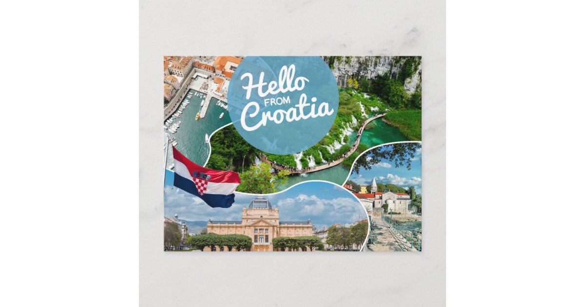 Hello From Croatia Postcard | Zazzle