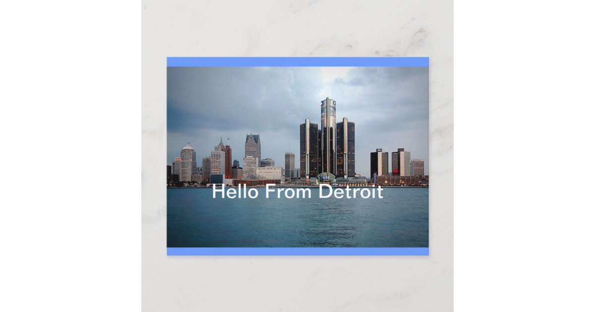 Hello From Detroit, Michigan Postcard | Zazzle