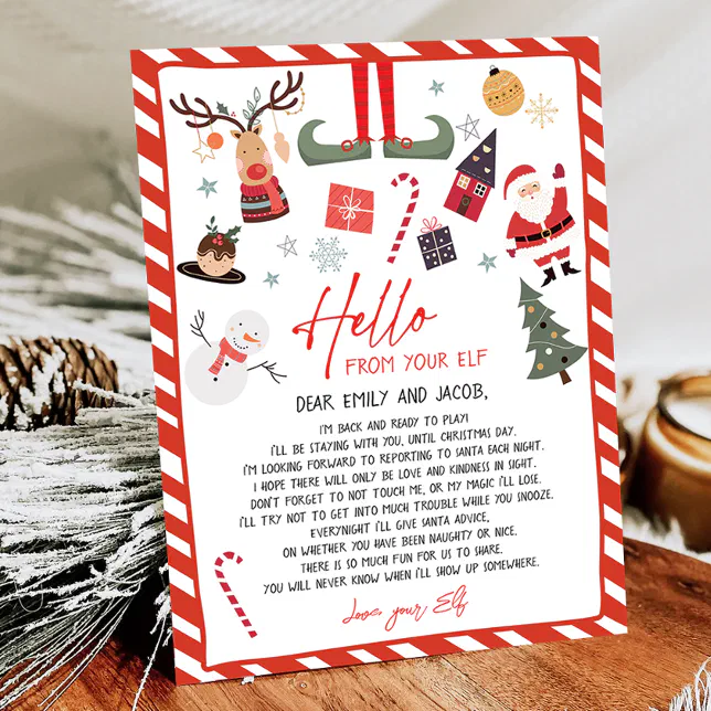 Hello From Elf Arrival Letter I'm Back Christmas | Zazzle