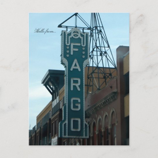 Hello from... Fargo, ND Postcard | Zazzle.com